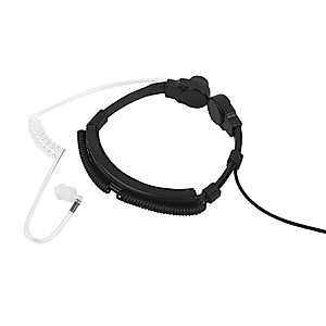 Pdflie uv-5r uv-82 Laryngophone Subvocal Mike Walkie Talkie Throat Vibration Microphone Neck Coiled Earpiece and Mic uv5r 2 Pin Tactical Military Headset for Baofeng Kenwood uv5r ar152 Ham Radio