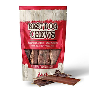 Best Dog Chews Beef Gullet Strips for Dogs and Puppies Beef Jerky Treats Chews Naturally Rich in Glucosamine & Chondroitin 100% Real Beef Strips Best Dental Treats-Rawhide Free 6 inch(12 Count)