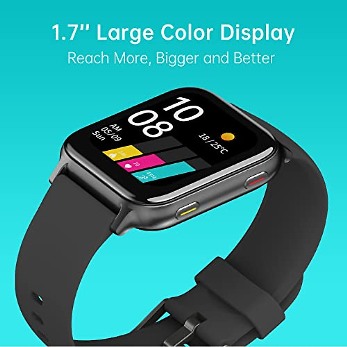 UMIDIGI Smart Watch for Android Phones Compatible with Samsung iPhone,Health and Fitness Tracker,19 Sport Modes,Built-in-GPS, Blood Oxygen(SpO2) Monitoring, 1.7" Touch Screen,Sleeping tracking-Uwatch5