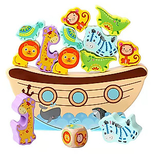 ZHUTI Boys Toys Age 3-5,Wooden Blocks Animal Stacking for Kids,Education Learning Montessori 3+ Year Old Girls Toddlers,Christmas Xmas Birthday Gifts Toddlers Kids, Multicolored, 7.6*3.14*0.82 INCH