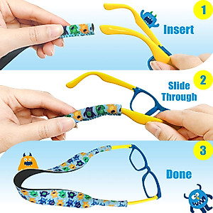 Kids Eyewear Retainer, No-Tail Adjustable Glass Retainers for Boys & Girls Sports, Eyeglasses & Sunglasses Strap for Kids, Floating Sunglass Lanyard for Kids