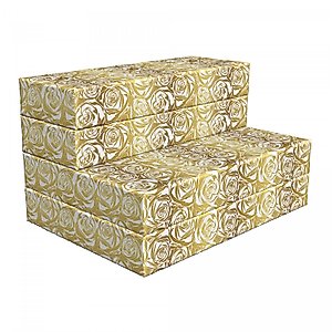 Ambesonne Floral Foldable Mattress, Dreamy Roses Pattern Modern, 74.8" x 35.4", Earth Yellow Coffee