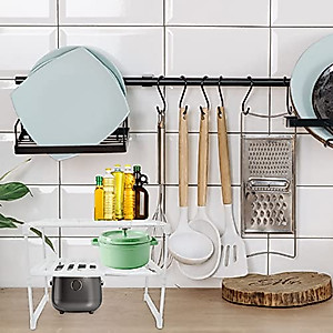 HONMEET Sink Rack Cabinet Storage Shelf Rack Under Sink Storage Organizer Under Sink Rack Racks for Storage Shelves Kitchen Utensils Holder Bathroom Storage Rack White Kitchen Utensils Pan