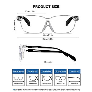 OKH 160% Magnifying Glasses Wearable Magnifier Hands-Free for Close Work Reading Sewing Hobby Craft, Light Weight(Non Lights, 1Pack)