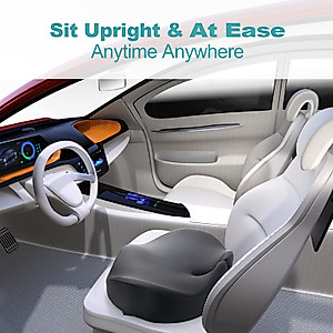 Foamula Pain Relief Coccyx Cushion, Memory Foam Seat Cushion for Wheelchair, Office Chair Cushion, Car Seat Cushion for Butt, Sciatica, Pelvic Floor, Postpartum Recovery