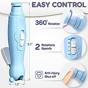 Baby Nail Trimmer Electric Rechargeable - Baby Nail Clippers Electric w/Led Light for Newborn, Infant, Toddler, Kids - Baby Manicure Fingernail Care Set - Baby Essentials Must Haves Grinder Cutter…