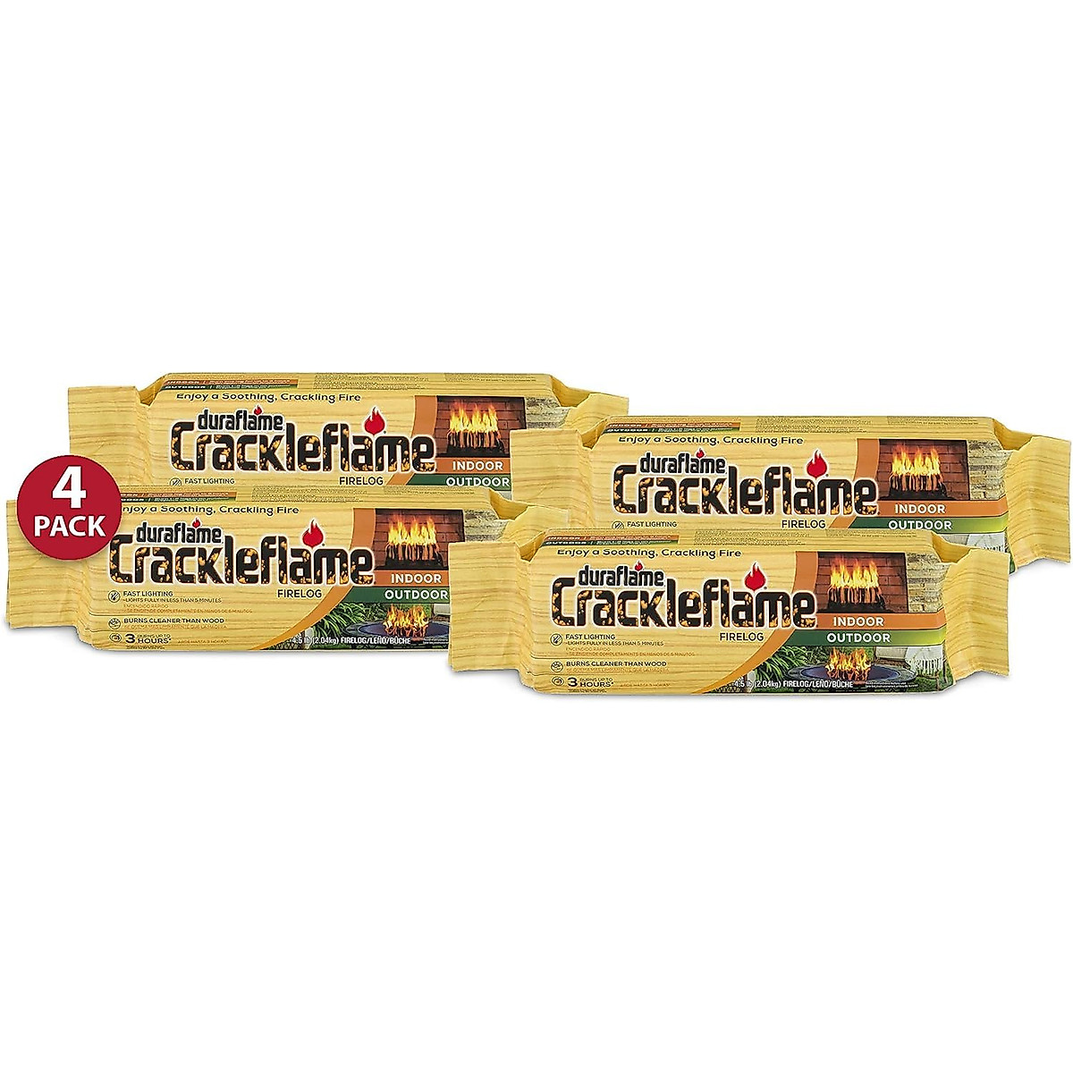 Crackleflame Fireplace Logs - 4.5 lb, 4 Pack