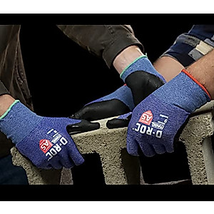 MAGID ANSI A5 D-ROC AeroDex 18-Gauge Work Gloves, 12 Pairs, Foam Nitrile Coated, Size 9/Large, Blue