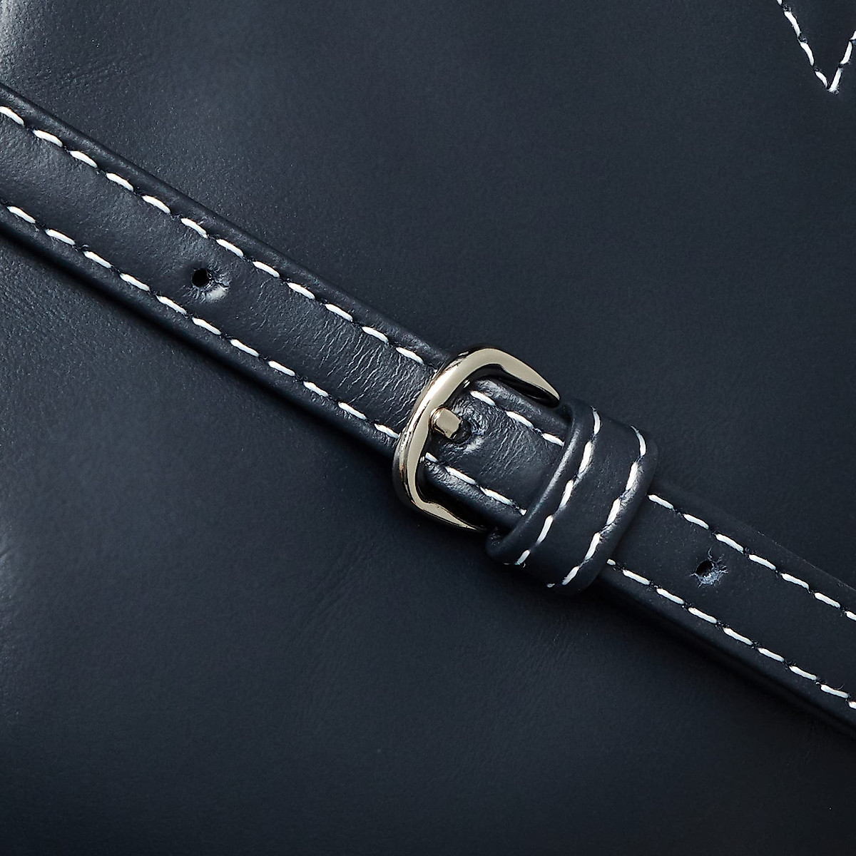 Kitamura Z-0560 Detachable Shoulder Belt 2-Way Handbag, Dark Blue/White Stitching [Navy] 10901