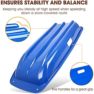Atalawa Snow Sleds Toboggans, Sledges & Toboggans Heavy Duty Sledge Toboggan Sleigh Sled Plastic Unisex Ski Fun Board, 1 Pack Blue