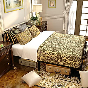 FSTAR 12 inch Metal Bed Frame with Headboard and Footboard, Mattress Foundation with Steel Slat Support, Heavy Duty, No Box Spring Needed, Easy Assembly, Noise Free (Black, Full)