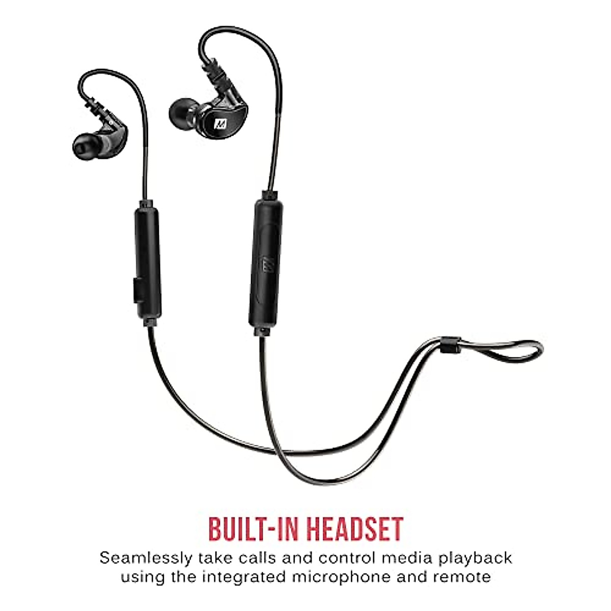 MEE audio M6 X6 Sweatproof Sports Bluetooth Wireless in-Ear Earphones with Headset and Earhooks for Running, Gym, and Workouts (Latest Version with aptX Low Latency)