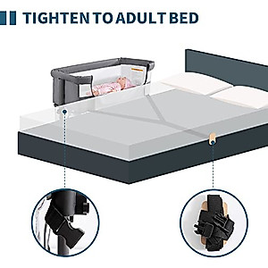 Ihoming Bassinet Bedside Sleeper for Baby, 3 in 1 Convertible Design, lnfant Bed & Bed Side Sleeper & Cradle Bassinets, Newborn Bedside Crib Attaches to Bed, Deep Grey