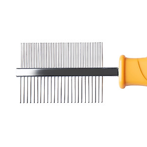 Burt's Bees for Pets Dual Sided Grooming Comb with Handle from Recycled Plastics | 2-in-1 Tool for Pet Grooming and Flea Removal