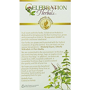 Celebration Herbals Organic Lemon Balm Tea Bags, 24 Count