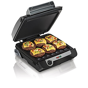 Hamilton Beach 4-in-1 Indoor Grill & Electric Griddle Combo with Bacon Cooker + Hamilton Beach Portable 7 Quart Programmable Slow Cooker