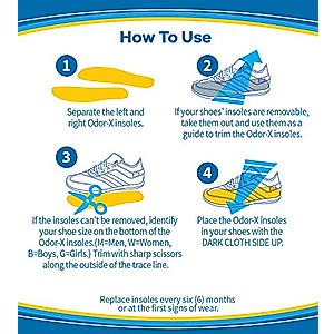 Dr. Scholl's® Stay Odor-Free & Dry Comfort Insoles with Odor-X®, Unisex Inserts, 1 Pair, Full Length Trim to Fit Men's Shoe Sizes (7-13) and Women's Shoe Sizes (5-10)