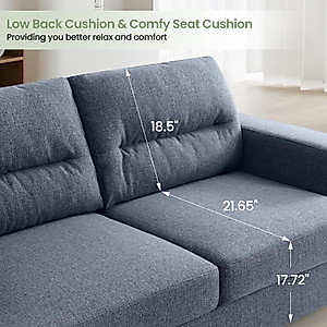 LEISLAND 70" Love Seat Couches Sofa with USB Port, Comfy Couches for Living Room, Small Couches for Small Spaces,Mid Century Modern Couch for Bedroom/Office(Blue)