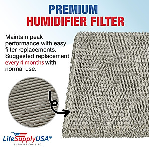 LifeSupplyUSA Humidifier Filter Replacement Evaporator Pad with Wick Compatible with Skuttle A04-1725-051, 2001, 2101, 2002, 2102 White-Rodgers, Goodman