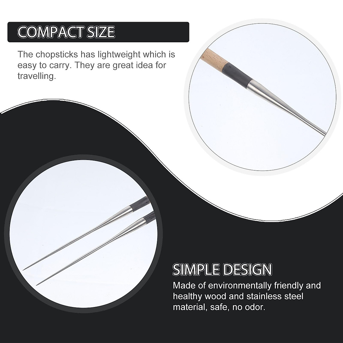 Hemoton 1 Pair Stainless Steel Sushi Chopstick Reusable Chopsticks Sashimi Chopsticks Japanese Style Chopsticks with Wooden Handle for Home Restaurant