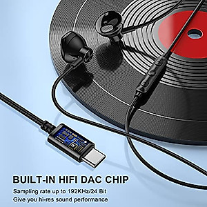 USB C Headphones, ACAGET Galaxy S21 Ultra Earbuds Wired Earphone for Android Semi in Ear USB Type C Headphone HiFi Stereo USB C Earphones for Samsung Galaxy S22 S23 Plus S20 FE A53 Tab S7 S6 S5e Black