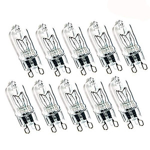 G9 25W Halogen Bulb T4 G9 Halogen Bulbs 25W T4 JCD G9 Bi-pin Base 25 Watt G9 120V 25 Watt Bulb Halogen Bulb,Clear,Warm White 2700K,10 Pack