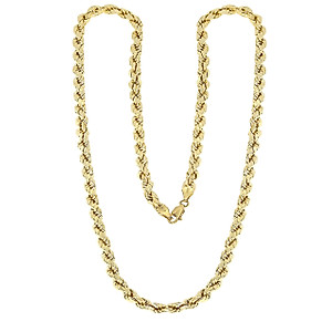 MCS Jewelry 10 Karat Yellow Gold Rope Chain Necklace 3.0mm (Length: 18”-24") (22)