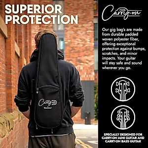 Carry-on Electric Bass Travel Guitar Gig Bag Carry Case Suitable for Blackstar ST Bass Guitars Mini Bass Guitars