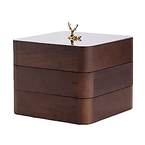 AMABEAgwsnh Kitchen Organization Solid Wood Household Commercial Dried Fruit Storage Box Partition with Lid Snack Snack Dried Fruit Box