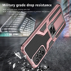 LCSMFKJ Galaxy A52 Case, Designed for Galaxy A52 5G/4G Phone Cases with Magnetic Grip Ring Holder, Stand Kickstand Slim Shockproof Hybrid Rugged Protective Cover for Women Girls 6.5 inch (Rosegold)