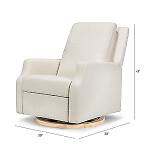 Namesake Crewe Recliner and Swivel Glider in Ivory Boucle with Light Wood Base, Greenguard Gold Certified