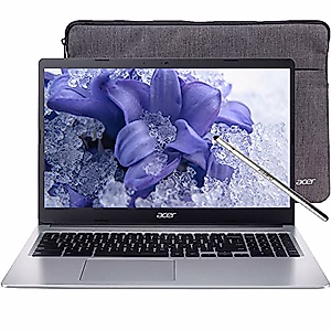 acer Newest Chromebook 315 15.6" FHD 1080p IPS Touchscreen Laptop PC, Intel Celeron N4020 Dual-Core Processor, 4GB DDR4 RAM, 64GB eMMC, Webcam, WiFi, 12 Hrs Battery Life, Chrome OS, W/Sleeve & Stylus