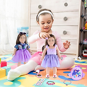 Mskissy American 18 Inch Doll Clothes and Accessories - 2 Mermaid Theme School Daily Dresses for American 18 Inch Girl Doll Including Schoolback，Necklace，Bracelet，Garland，Hairpin，Sunglass etc