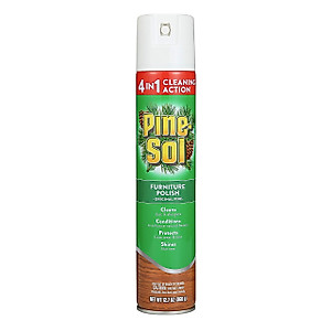 Pine-Sol Furniture, Polish 4in1 Cleaning Action Wood Polish Spray Wood Polish Spray for Your Cleans Conditions Protects and Shines Ounces Original Pine Scent, Yellow, Lemon, 12.7 Fl Oz
