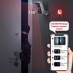 Security Camera Outdoor, 1080P HD Wireless Rechargeable Battery Powered WiFi Home Surveillance Camera with Waterproof, Night Vision, Motion Detection, 2-Way Audio and SD Storage