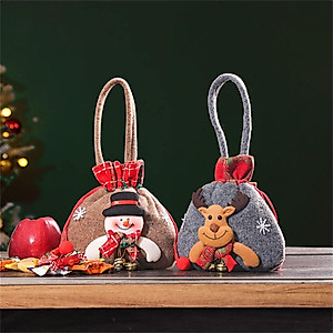 bacxigo 2023 New Doll Bags,Cute Christmas Eve Apple Bags,Drawstring Reusable Fabric Goody Bag Xmas Favor Bags (10pcs)