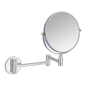 Amazon Basics Wall-Mounted Vanity Mirror - 1X/5X Magnification, Chrome