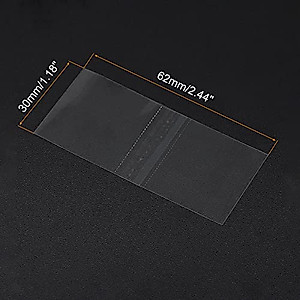 PATIKIL 62x30mm Perforated Shrink Bands, 250 Pack PVC Heat Shrink Wrap Band Fits Cap Diameter 1.38 to 1.5 Inch for Jars Cans, Clear