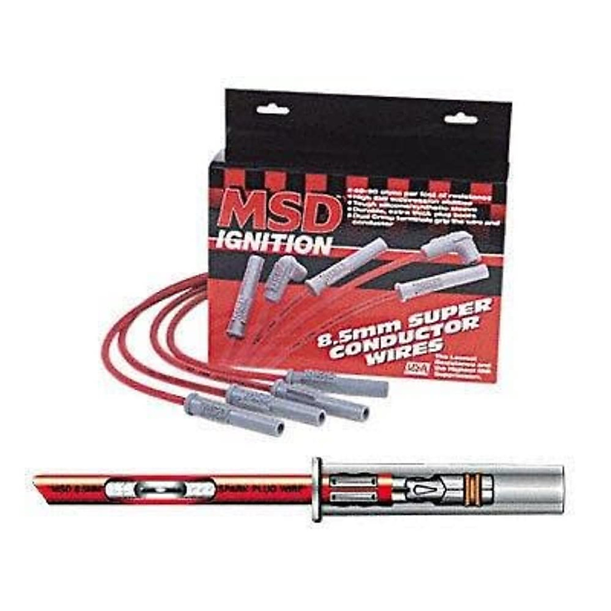 MSD 31223 Black 8.5mm Super Conductor Spark Plug Wire Set