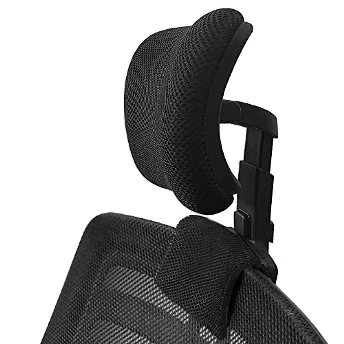 Adjustable Headrest for Office Chair, Universal Chair Head Neck Support Cushion Attachment Elastic Sponge Nylon Frame Head Rest Detachable Upholstered for Ergonomic Chair,Headrest Only (Black3.0)