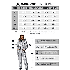 Aurgelmir Women Winter Ski Suit Fur Collar Coat Ski Jumpsuit Snowsuit
