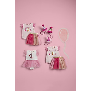 Mud Pie baby girls Mud Pie Toddler Girl Birthday Tutu Set, Pink, 1T US