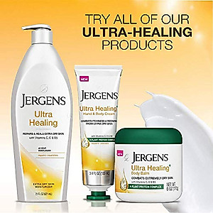 Jergens Ultra Healing Body Balm for Dry Skin, for Extra Dry Skin Relief, 6 Ounces, Formulated with Vitamins C, E and B5 plus Plant Protein Complex