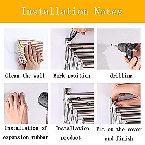 ZCXBHD Folding Drying Racks Telescopic Storage Finishing Rack Wall-Mounted 304 Stainless Steel Accordion Style Suitable for Bathroom (Size : 60cm)