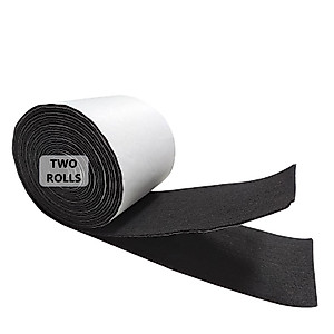 2 Rolls Adhesive Felt, 4" x 98.4" Self Adhesive Felt Roll for Crafts, Felt Strip with Adhesive Backing, Large Size Thin Felt Pads with Adhesive (Black)