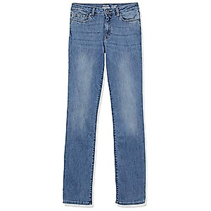 Amazon Essentials Women's Jeans, Mid Rise Straight Leg Style, Medium Wash, Slim Fit