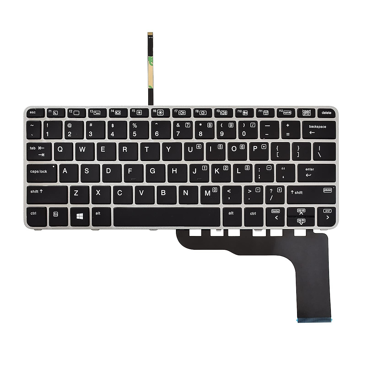 SUNMALL Replacement Keyboard with Backlit No Trackpoint Compatible with HP EliteBook 725 G3 725 G4 820 G3 820 G4 828 G4 with Silver Frame US Layout