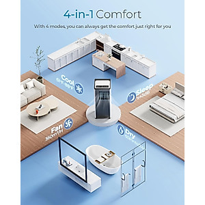 FIOGOHUMI 12000BTU Portable Air Conditioners - Portable AC Unit with Built-in Dehumidifier Fan Mode for Room up to 450 sq.ft. - Room Air Conditioner with 24H Timer & Remote Control Window Mount Kit