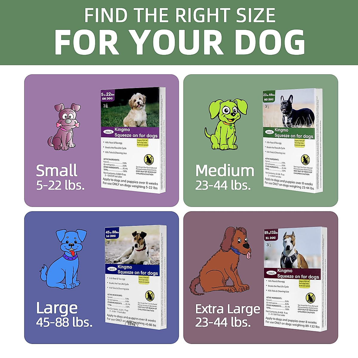 Flea and Tick Prevention for Dogs, Dogs Flea & Tick Treatment with Fipronil, Long-Lasting & Fast-Acting Topical Flea & Tick Control Drops (3 Doses, 5-22lbs)