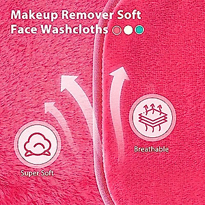 NATWAG | Reusable Update Makeup Removing Microfiber Cloth for Sensitive Skin | Washable Makeup Remover Towels | Natural Facial Cleansing Towels (6”x 6”, 12 Pack/Pink)